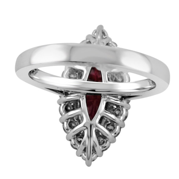 Ruby Marquise and Diamond Cluster Ring