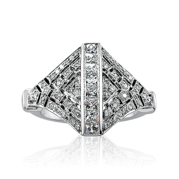 Garbo - French Cut Channel Set With Grain Set Old Cut Millgrain Edges ...