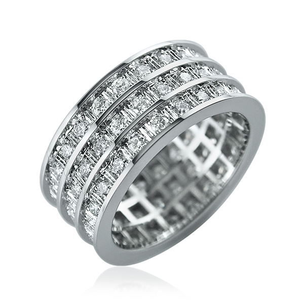 Diamond Triple Row Dress Ring
