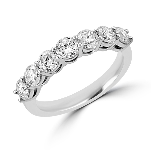 3.5mm Round Brilliant Cut Shared Claw Seven Stone Eternity Ring