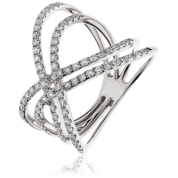 Diamond Double Crossover Dress Ring
