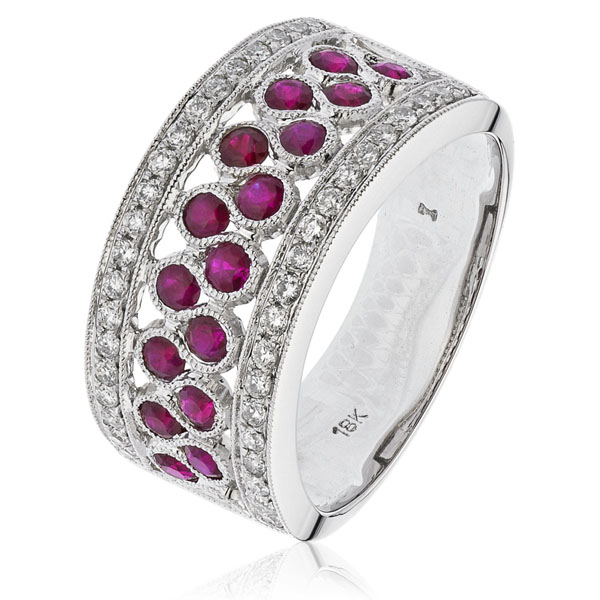Ruby and Diamond Wideset Dress Ring