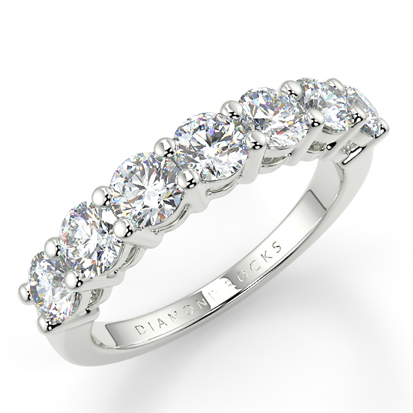 1.40ct Round Brilliant Cut Shared Claw Seven Stone Eternity Ring
