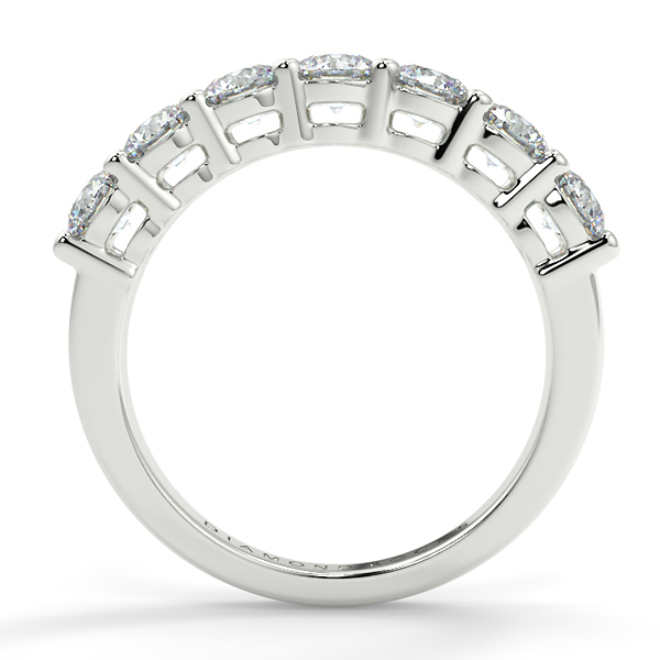 3.5mm Round Brilliant Cut Shared Claw Seven Stone Eternity Ring