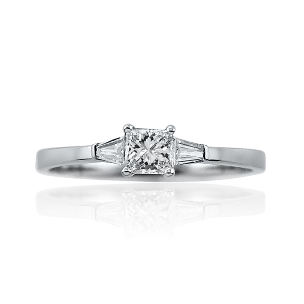 Diamond Princess Cut with Tapered Baguettes Ring