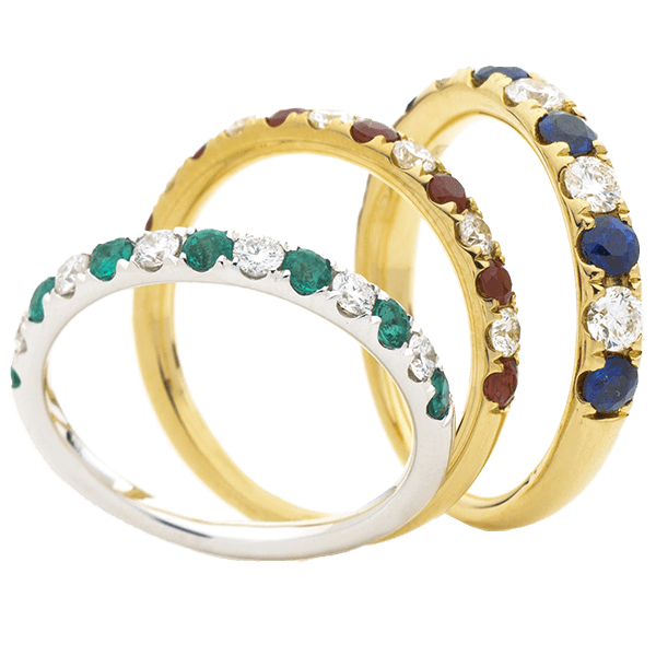 Gemstone Eternity Rings | Diamond Rocks