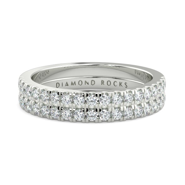 0.40ct Round Brilliant Cut Double Row Micro Set Eternity Ring