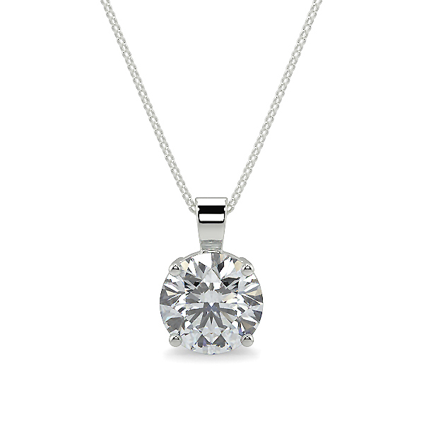 Diamond Round 1.00ct Classic Four Claw Pendant