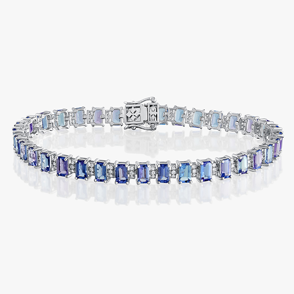 Sapphire Octagon and Diamond Bracelet