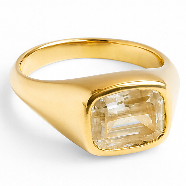 Cushion Diamond Bezel Set Ring